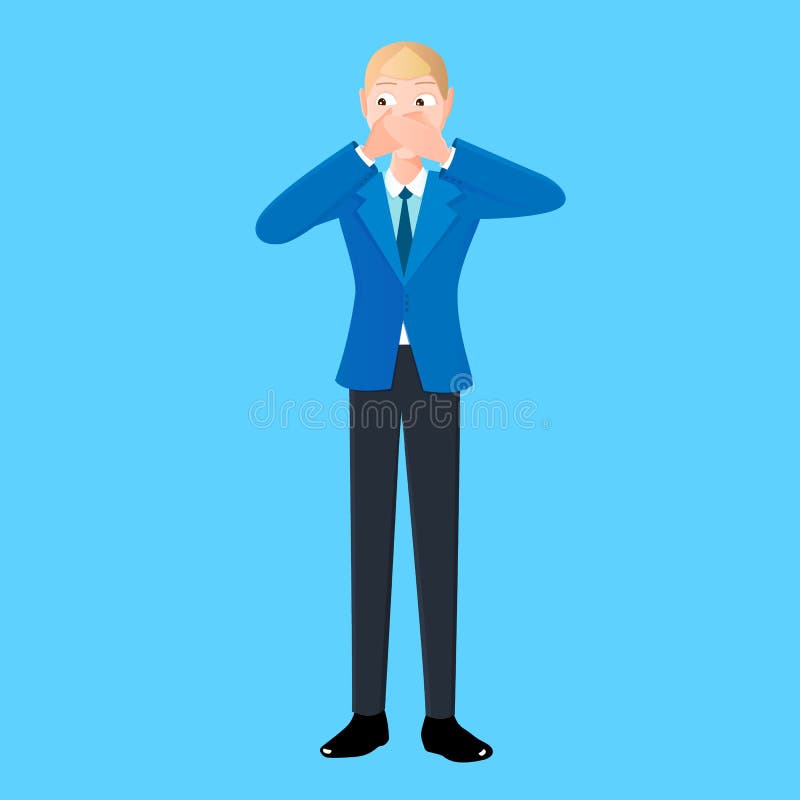 Shocked Man Hands Covering Mouth Stock Illustrations 21 Shocked Man