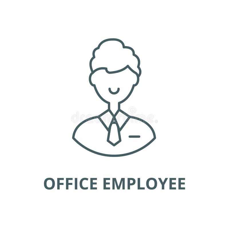 Office Employee Vector Line Icon, Linear Concept, Outline Sign, Symbol ...