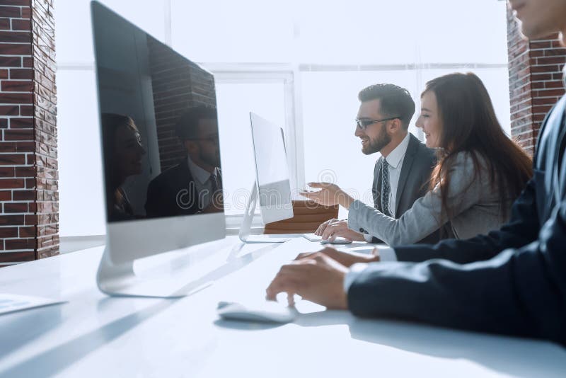 Office Employees Sitting at Their Work Desk Stock Photo - Image of ...