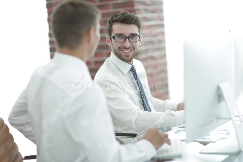 Office Employees Work on the Computer Stock Image - Image of sales ...