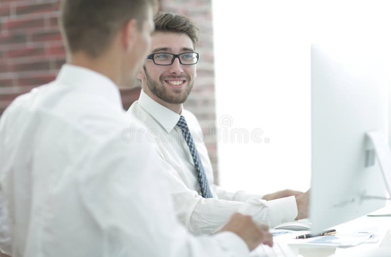 Office Employees Work on the Computer Stock Image - Image of promotion ...