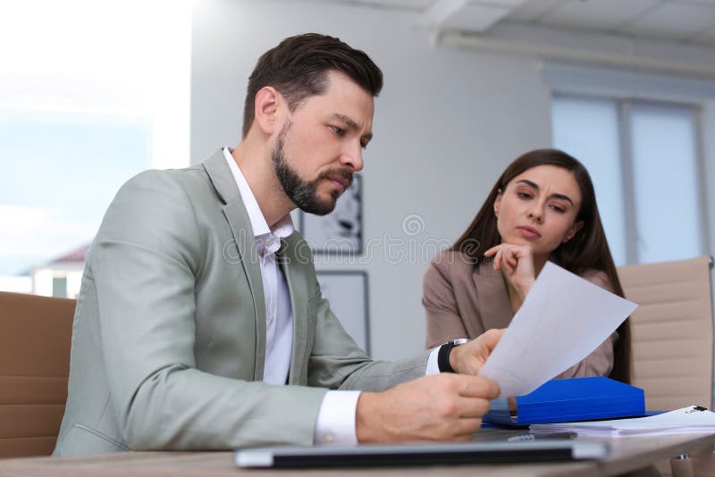 Office Employees Working with Documents Stock Image - Image of ...