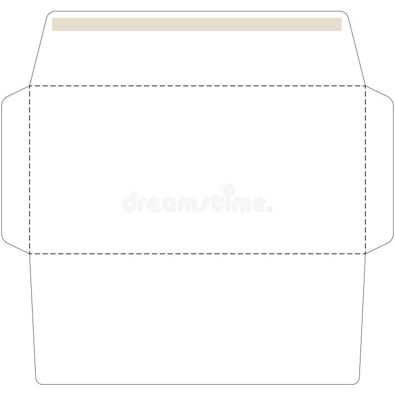 Office Envelope Cut Up Template Stock Illustration - Illustration of ...