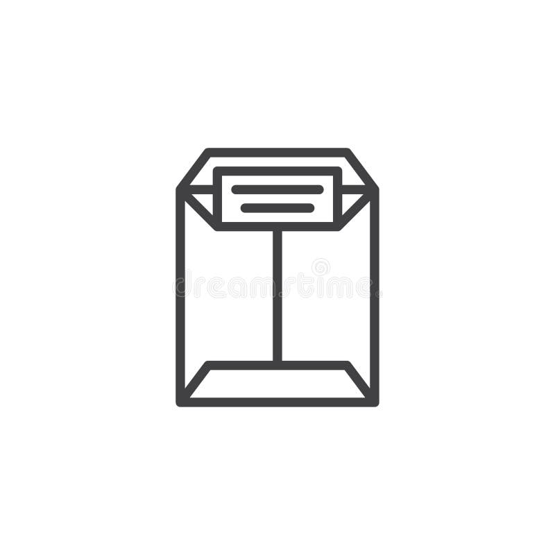 Office Envelope Cut Up Template Stock Illustration - Illustration of ...