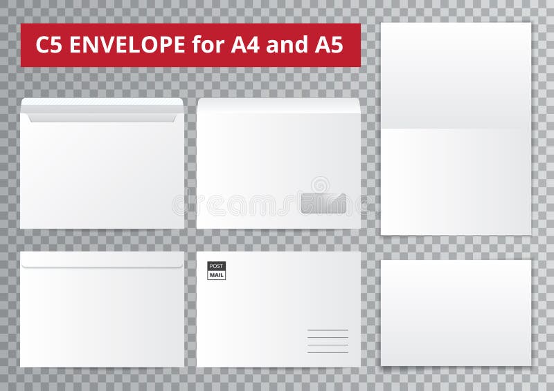 Office Envelopes Transparent Collection Stock Vector - Illustration of ...