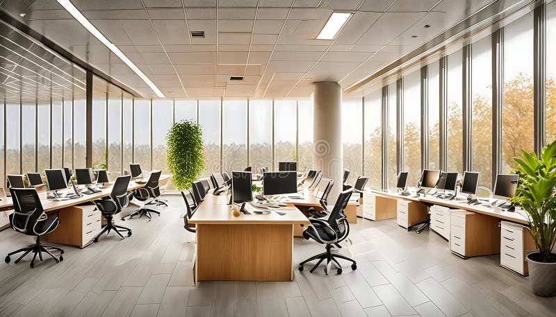 Simple and Modern Office Image Stock Illustration - Illustration of ...