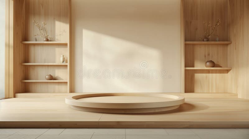 Office Environment with Light Wood Elements, Uncluttered Surfaces ...