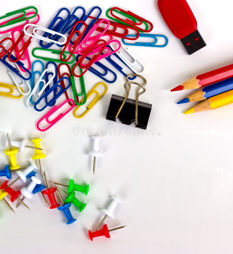 Office supplies stock photo. Image of desk, colorful, pencil - 5258500