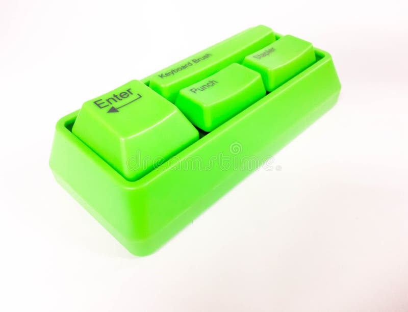 Office Equipment: Keyboard Brush, Punch and Stapler. Stock Image ...