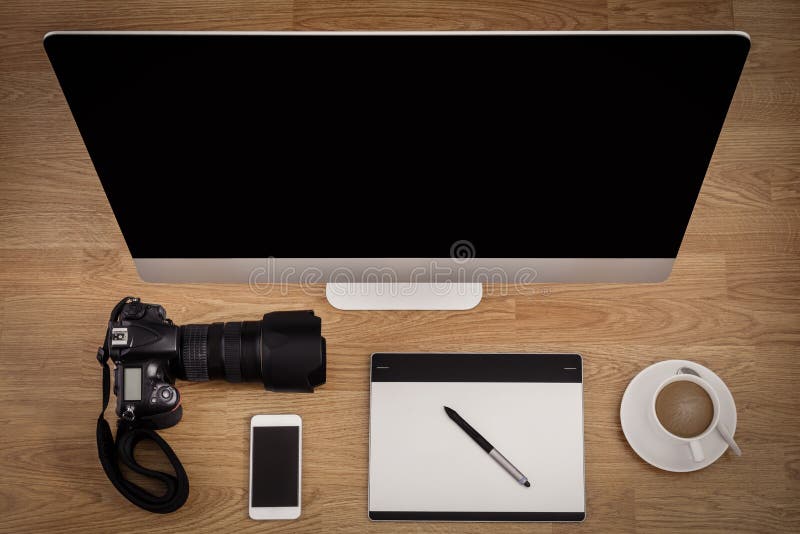Office Equipment, Office Desk Stock Photo - Image of overview ...