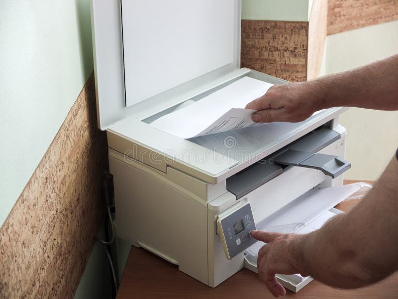 Office Equipment Workplace for Scanner or Scanning Document or Printer ...