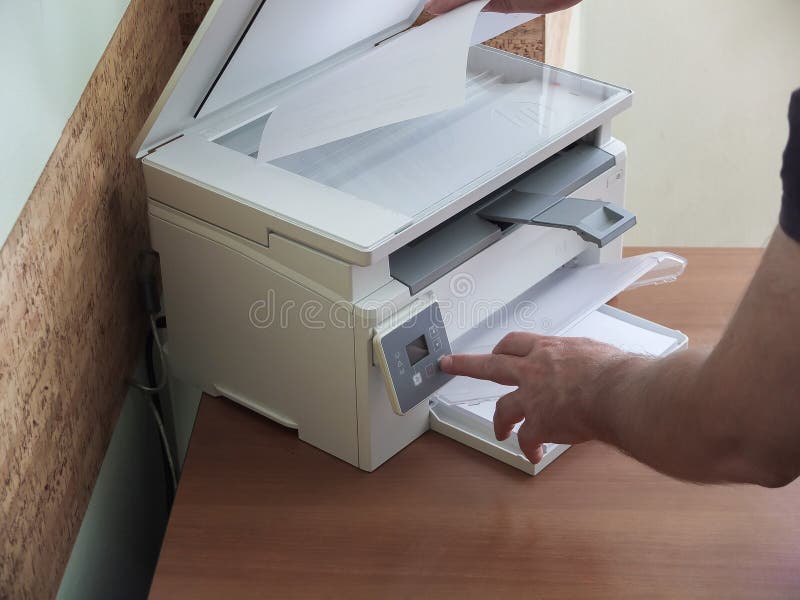 Office Equipment Workplace for Scanner or Scanning Document or Printer ...