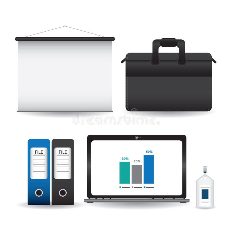 Office Equipments. Vector Illustration Decorative Background Design ...