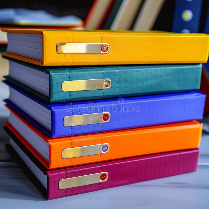 Office Essentials Multi Colored File Folders Neatly Stacked on a Table ... Office Essentials Multi Colored File Folders Neatly Stacked on a Table ...
