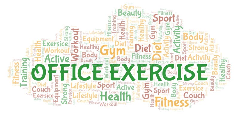 Office Exercise word cloud stock illustration. Illustration of text ...