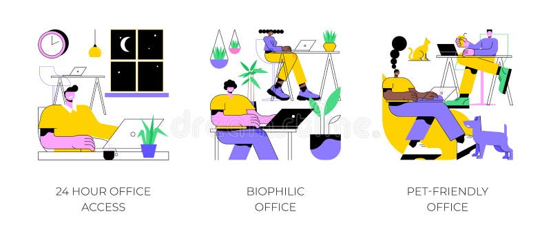 Office Facilities and Design Isolated Cartoon Vector Illustrations ...