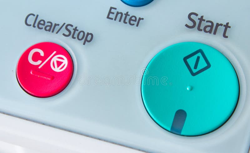 Office , Fax, Copy Machine, Start Button Close Up Stock Photo - Image ...