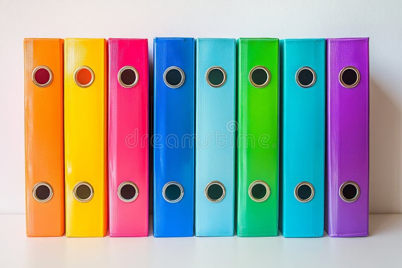 The Office Features an Array of Colorful Files, Stored in an Orderly ...