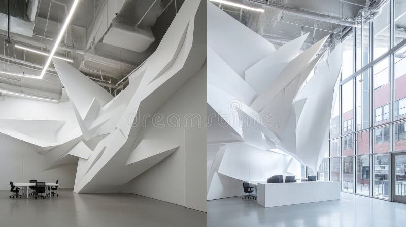 The Office Features a Modern Interior Design Complete with Geometric ...