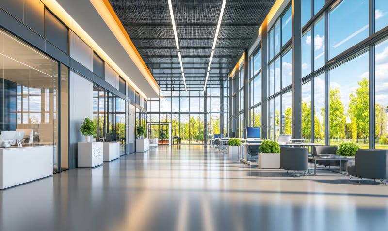 The Office Features a Modern Open Plan Design, Complete with Plants and ...