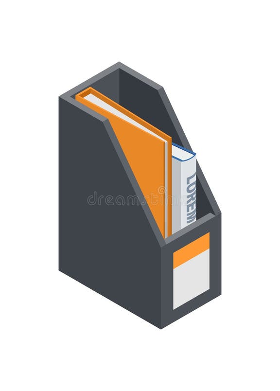 Office File Box. Simple Flat Illustration in Isometric View. Stock ...