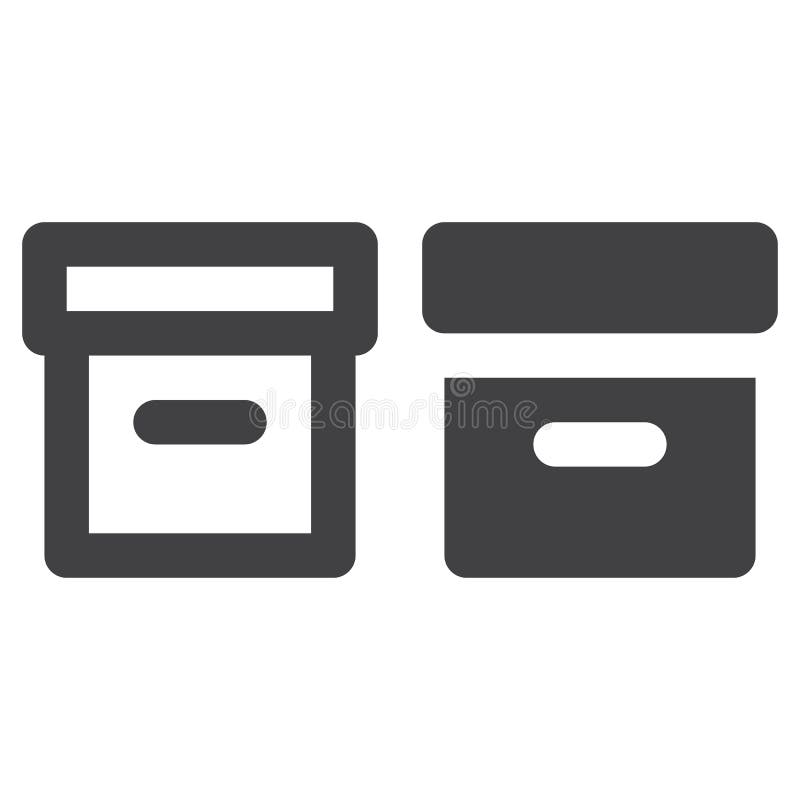 Office File Box Thick Line and Solid Icon Stock Vector - Illustration ...