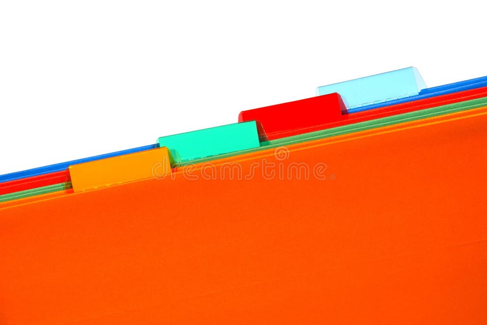 Office File Folders with Empty Blank Tabs for Text Stock Image - Image ...