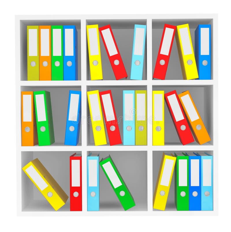 Office File Folders Standing Shelves Stock Illustrations – 14 Office ...