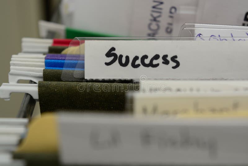 Office Files and Documents Labeled As "success" Stock Photo - Image of ...