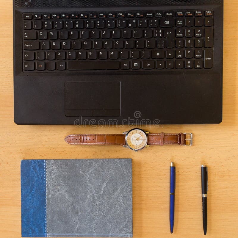 Office Flat Lay Workplace Businessman Stock Image - Image of office ...