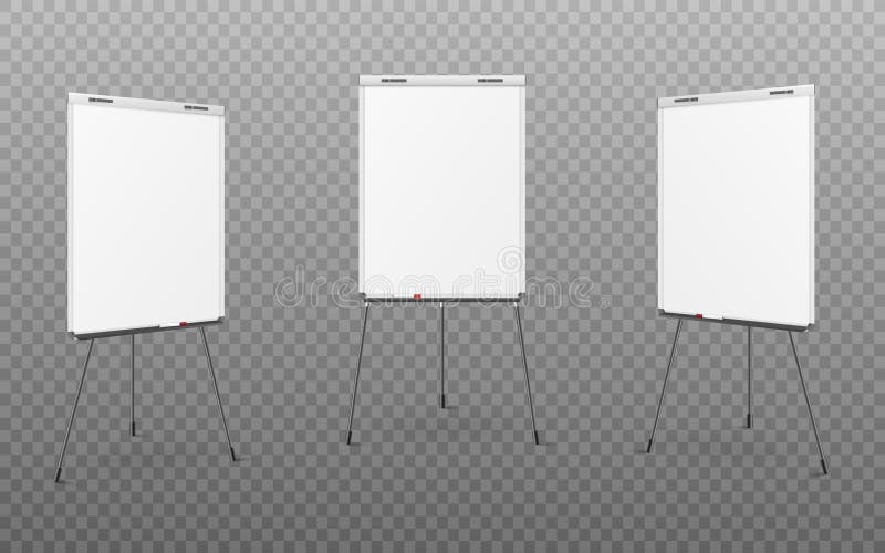 Office Flip Charts from Different Angles in Realistic Style, Vector ...