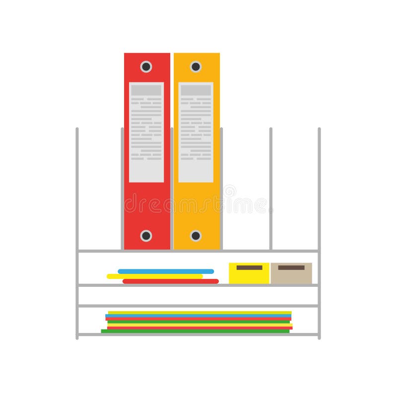 Office Folder Desk Paper File Vector Icon Document Organizer Stock ...