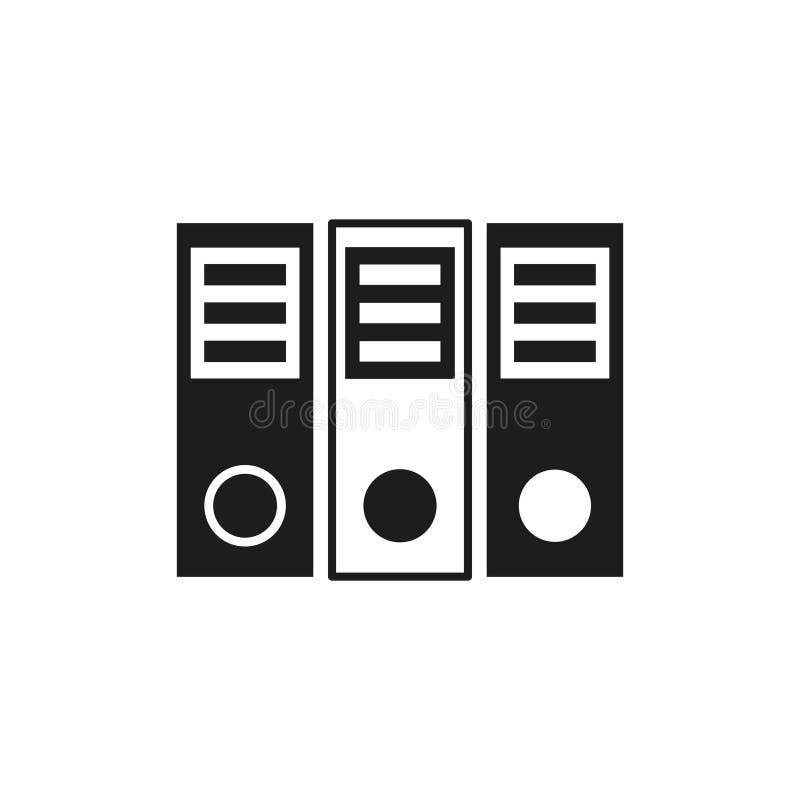 Office Folder Icon. Black and White Design. Document Storage Concept ...