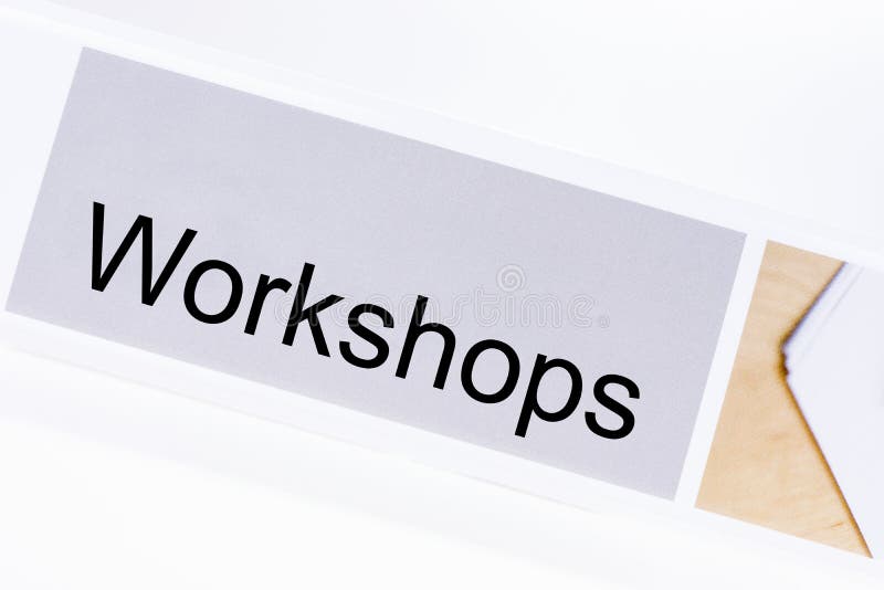 Office Folder with the Label Workshops Stock Image - Image of manual ...