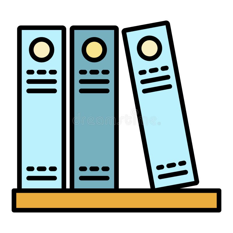 Office Stack Folders Icon Color Outline Vector Stock Illustration ...