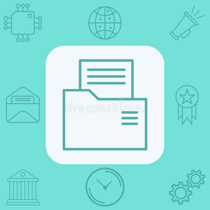 Office Folder Vector Icon Sign Symbol Stock Vector - Illustration of ...