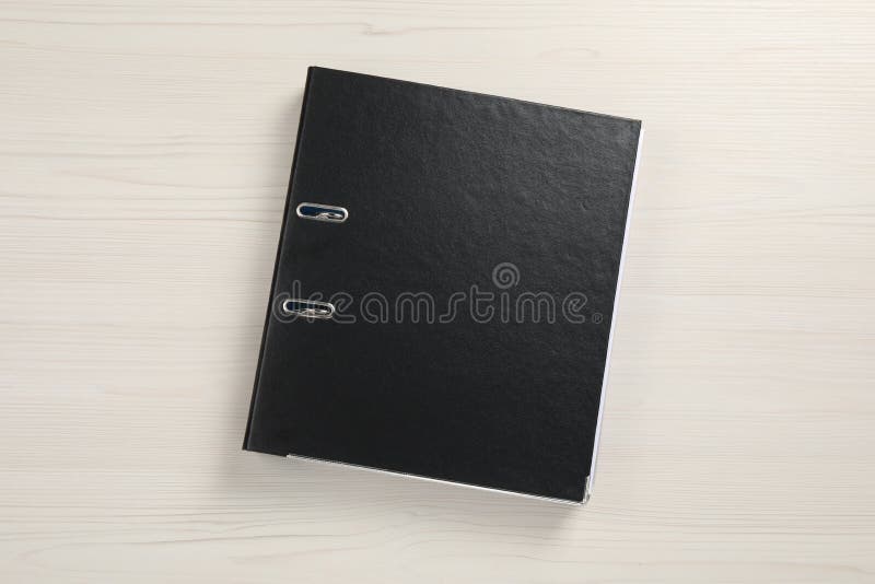 Office Folder on White Wooden Table, Top View Stock Image - Image of ...