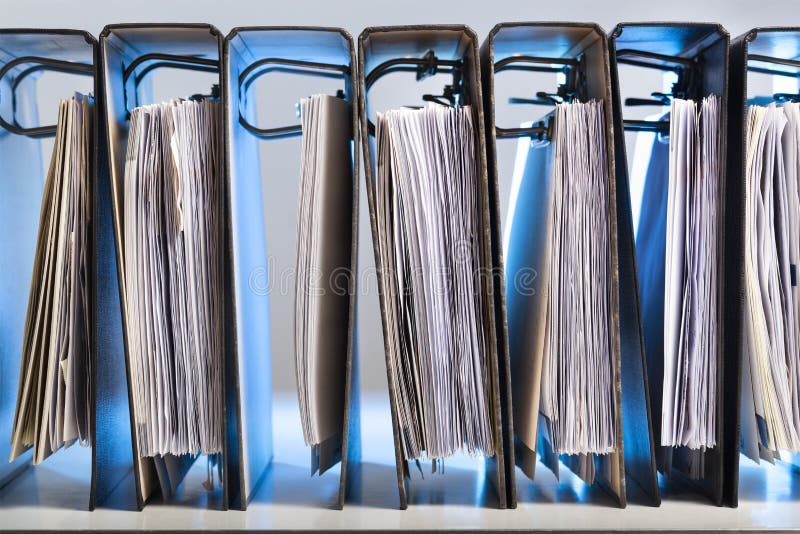 Office folders in a row stock image. Image of financial - 182726151