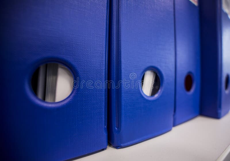 Office Folders Standing and No Person Stock Image - Image of folder ...
