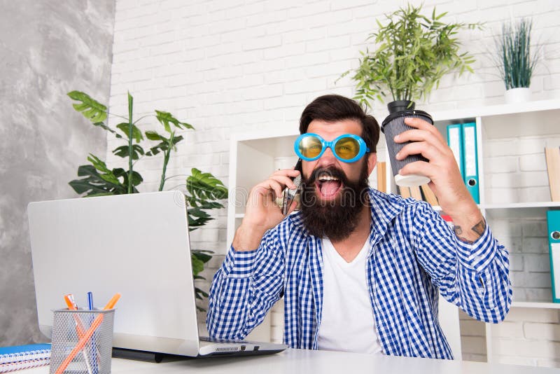 Weirdo man on the phone stock image. Image of cellphone - 22894667
