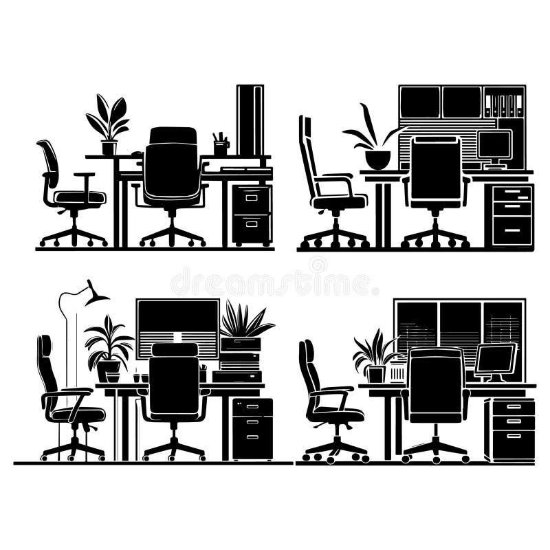 Office Furniture Vector Office Furniture Icons Set, Isometric Style