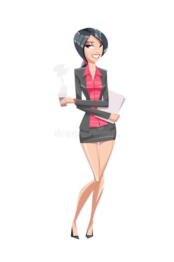 Office girl stock vector. Illustration of clerk, black - 9806784