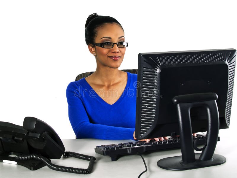 Office Girl Working on a Computer Stock Photo - Image of boss, formal ...