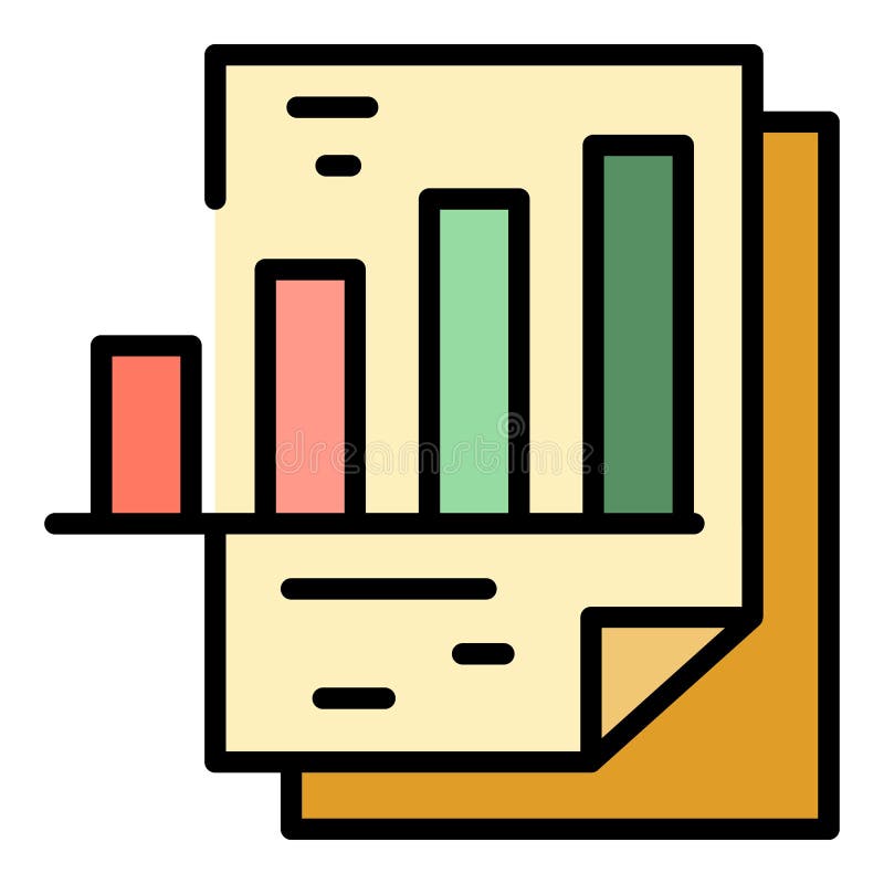 Office Graph Report Icon Color Outline Vector Stock Vector ...