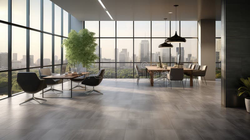 Office gray tile floor stock illustration. Illustration of design ...