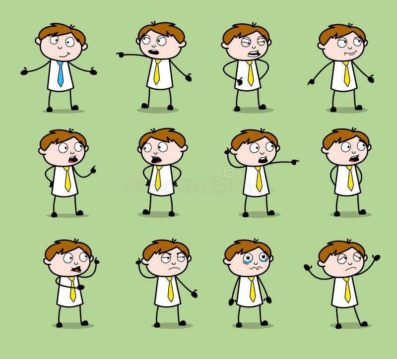 Office Guy - Collection of Concepts Vector Illustrations Stock Vector ...
