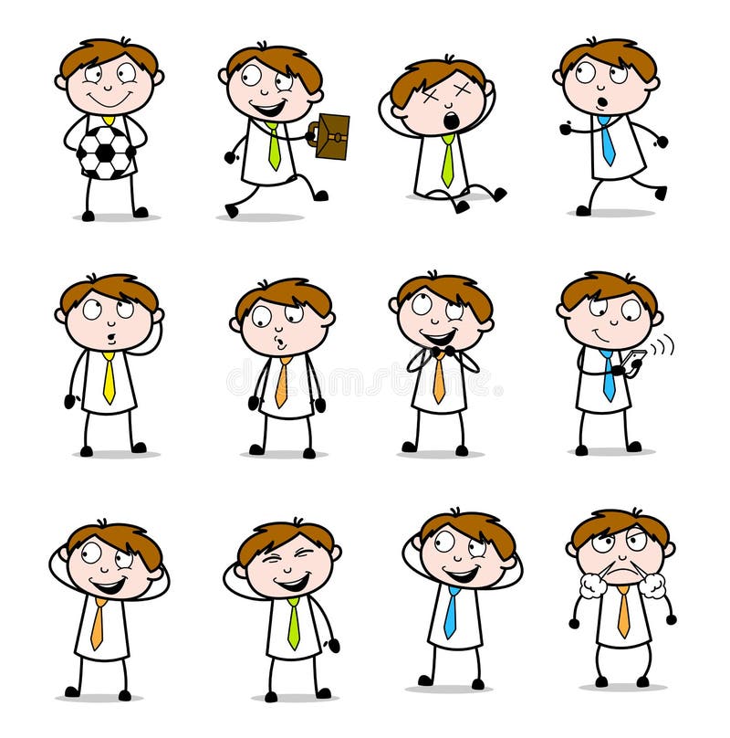 Office Guy - Retro Concepts Vector Illustrations Stock Vector ...