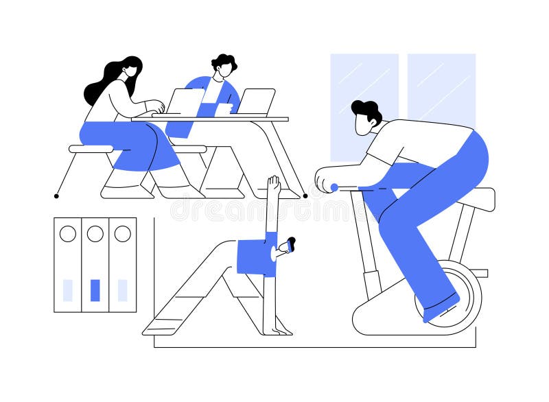 Office Gym Isolated Cartoon Vector Illustrations. Stock Illustration ...