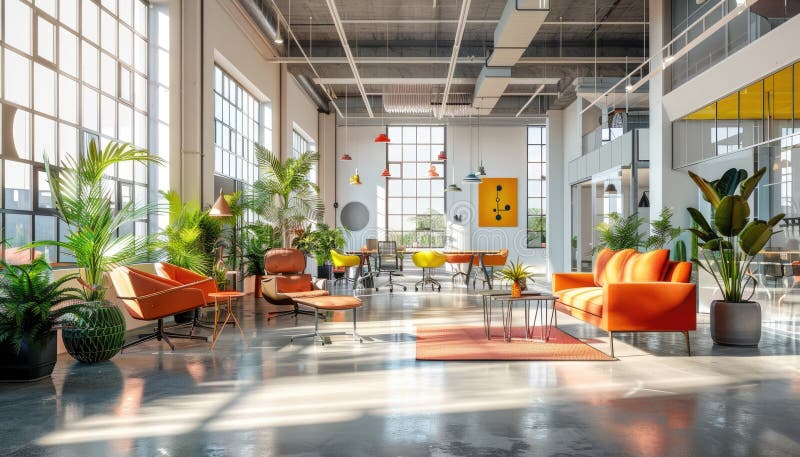 The Office Has a Modern Design with Natural Light for an Inviting and ...