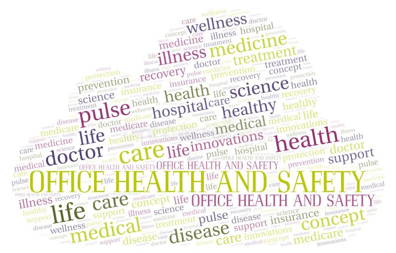 Office Health and Safety Word Cloud Stock Illustration - Illustration ...